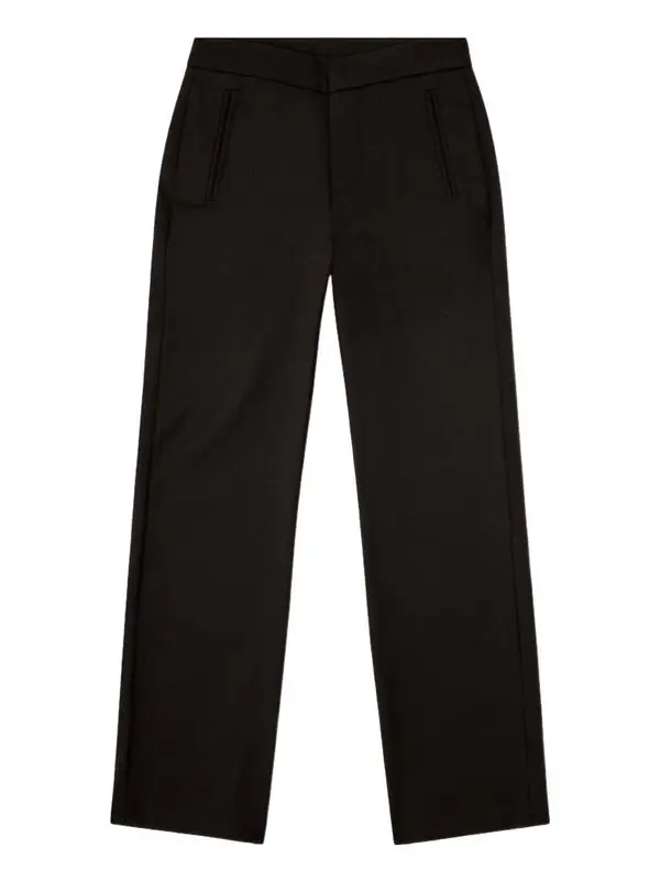 DIESEL® High-waisted Wide Leg Pants With Zippered Pockets - Black