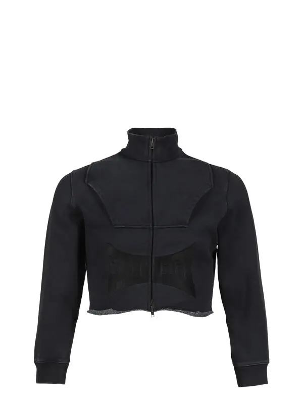 Vetements Cropped Sweatshirt - Black
