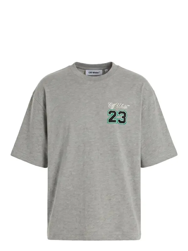 Off-White Loose-fitting T-shirt With Contrasting Logo - Grey