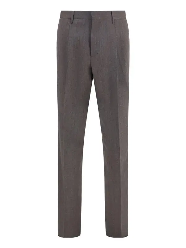 LARDINI Houndstooth Straight-leg Trousers - No