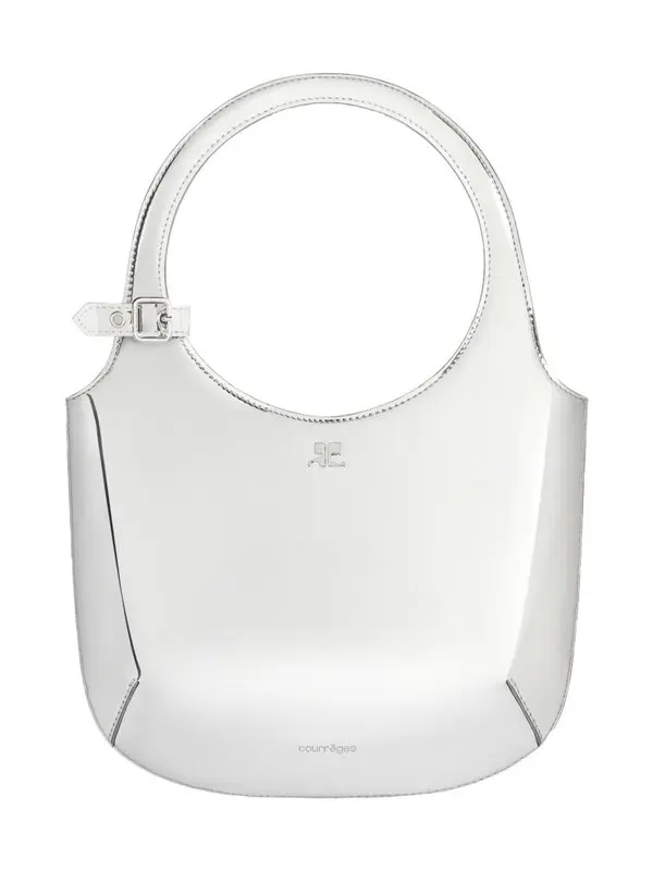 COURREGES Metallic Shoulder Bag - White