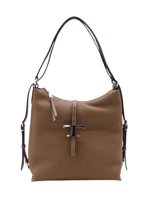 TOD'S Zippered Shoulder Bag - Light Brown
