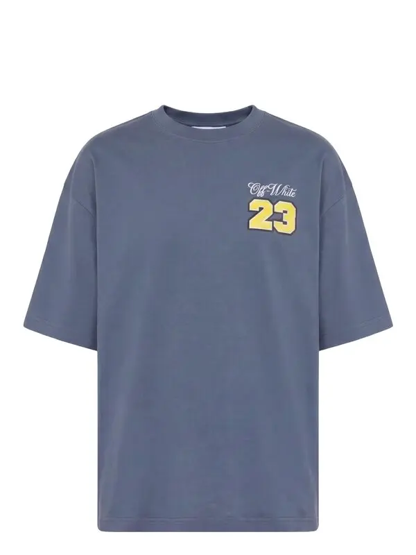 Off-White Logo Back Print Oversized T-shirt - Blue-grey