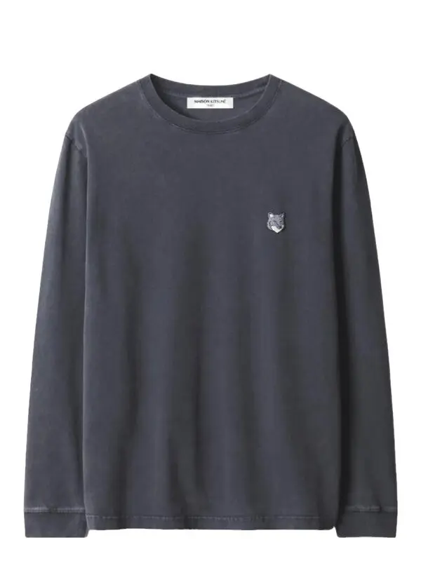 Maison Kitsuné Fox Head Patch Long-sleeved T-shirt - Black Fade