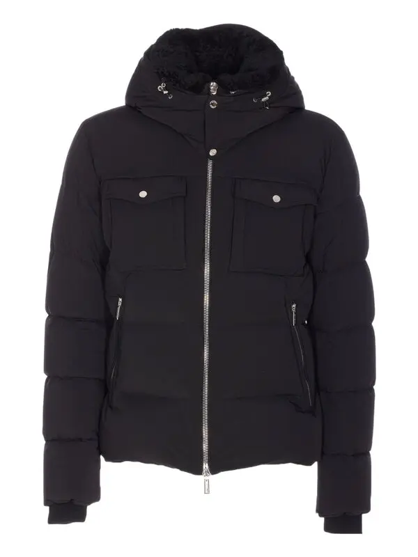 MOORER Alarick Padded Jacket With Hood - Black
