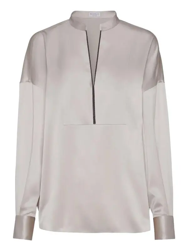 Brunello Cucinelli Long Sleeve Blouse - Beige