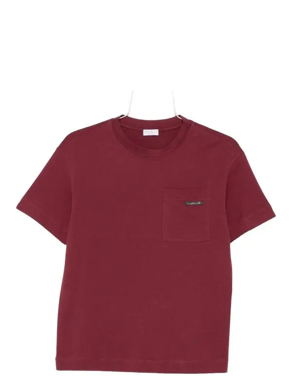 Brunello Cucinelli Cotton T-shirt With Chest Pocket - Red