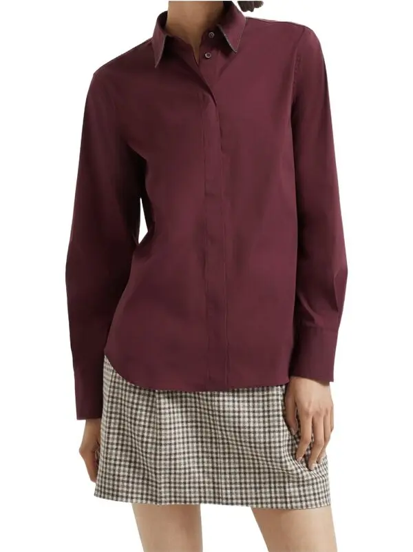 Brunello Cucinelli Long-sleeve Shirt With Lapel Collar - Red