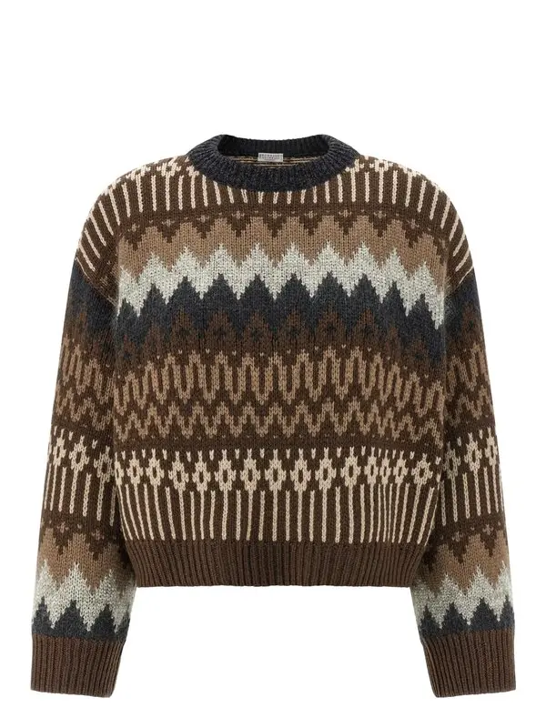Brunello Cucinelli Crewneck Knitted Sweater - Multicolor