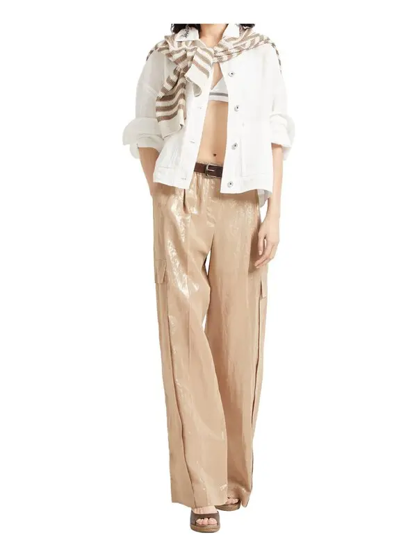 Brunello Cucinelli Monili Chain-detail Organza Jacket - White