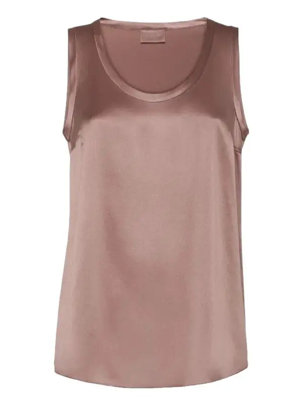 Brunello Cucinelli Stretch Silk Satin Top - Pink