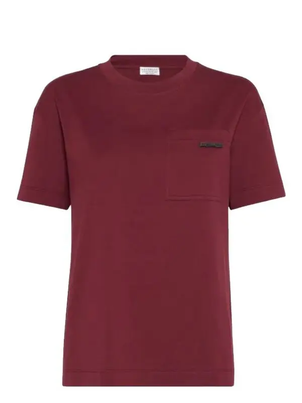 Brunello Cucinelli Monili Detail T-shirt - Red