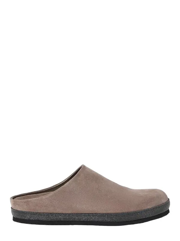 Brunello Cucinelli Monili Chain-detail Flat Mules - Hazelnut
