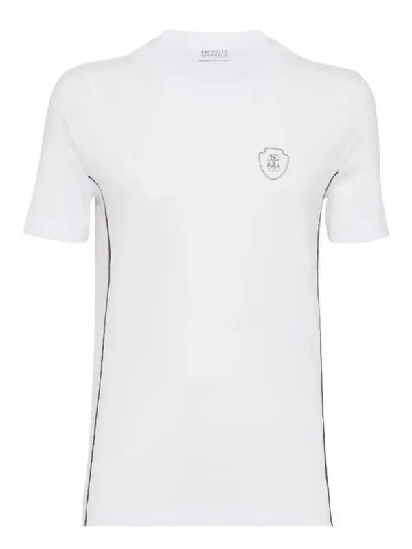 Brunello Cucinelli Logo Detail Jersey T-shirt - White