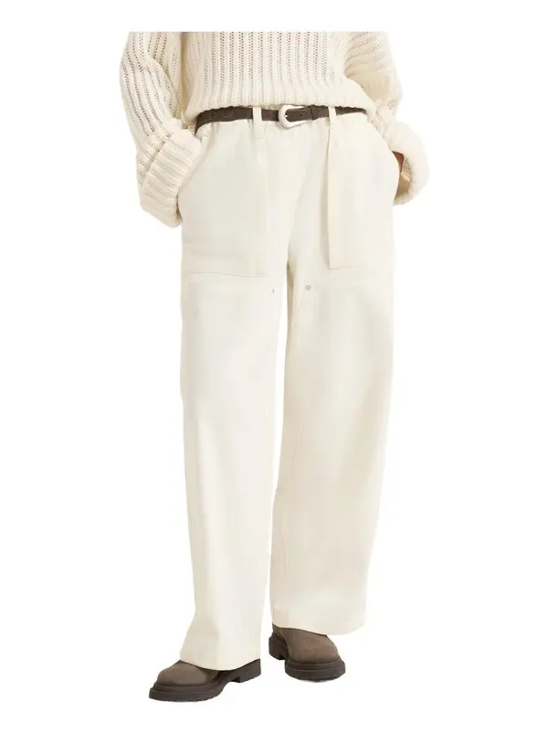 Brunello Cucinelli Belted Utility Trousers - White