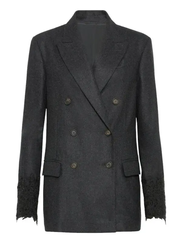 Brunello Cucinelli Double-breasted Blazer - Dark Gray