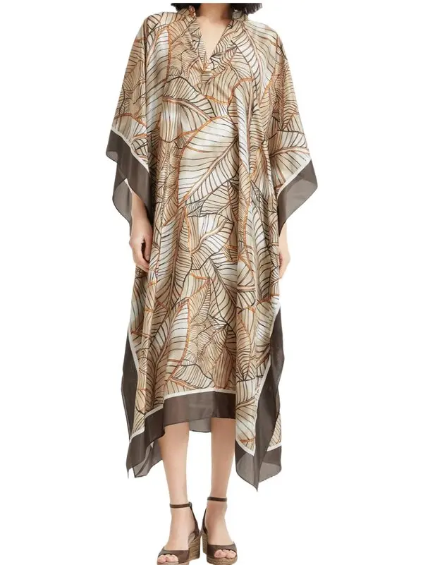 Brunello Cucinelli Graphic Motif Robe Dress - Nude