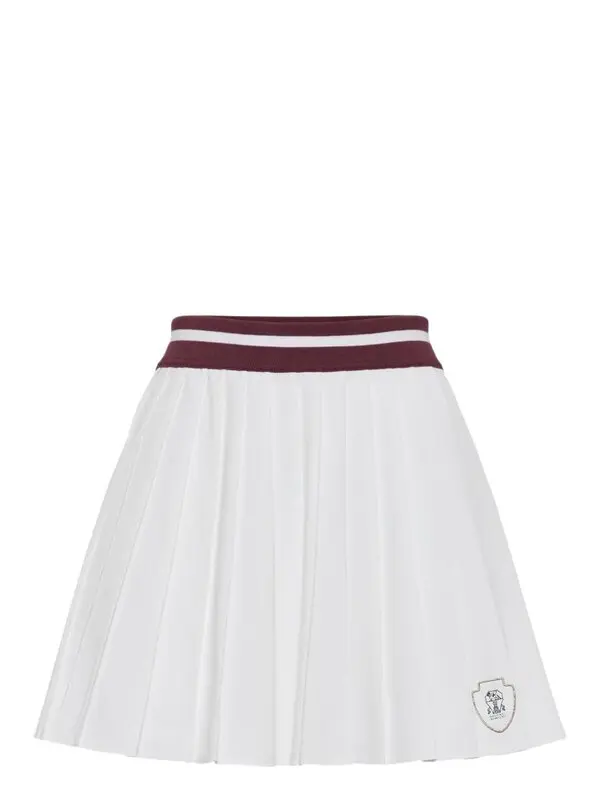 Brunello Cucinelli Pleated Mini Skirt - White