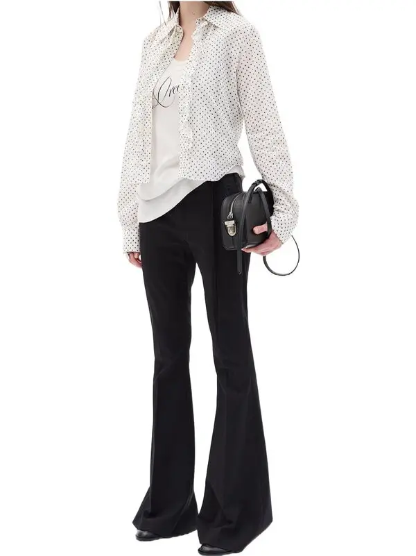 ANN DEMEULEMEESTER Flared Twill Trousers - Black