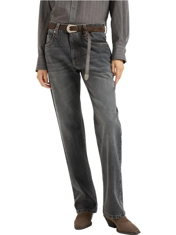 Brunello Cucinelli Belted Jeans - Black