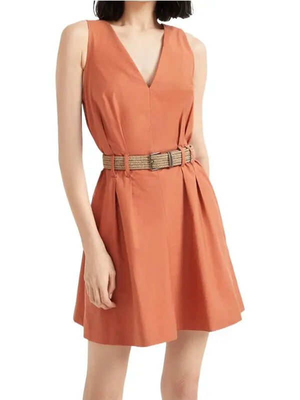 Brunello Cucinelli Belted Mini Dress - Multicolor