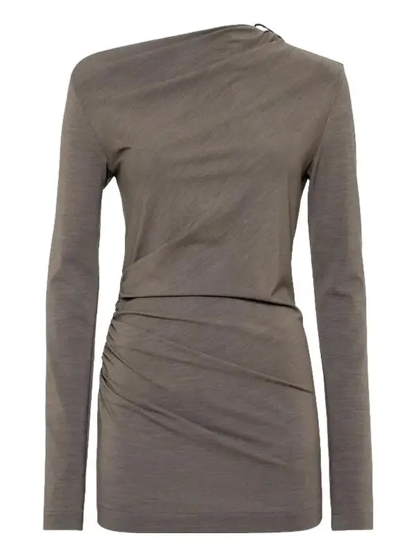 Brunello Cucinelli Asymmetrical Ruched Top - Brown