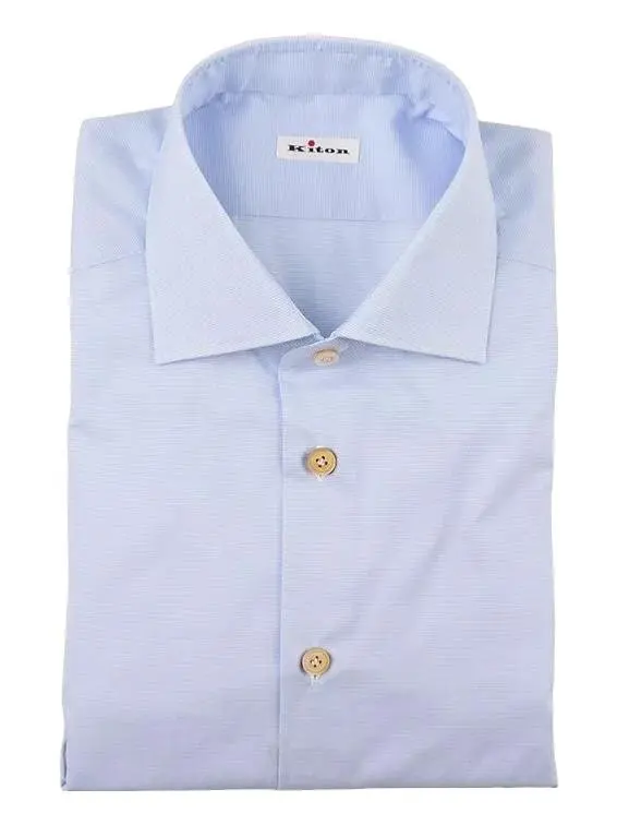 Kiton Spread-collar Shirt - Blue