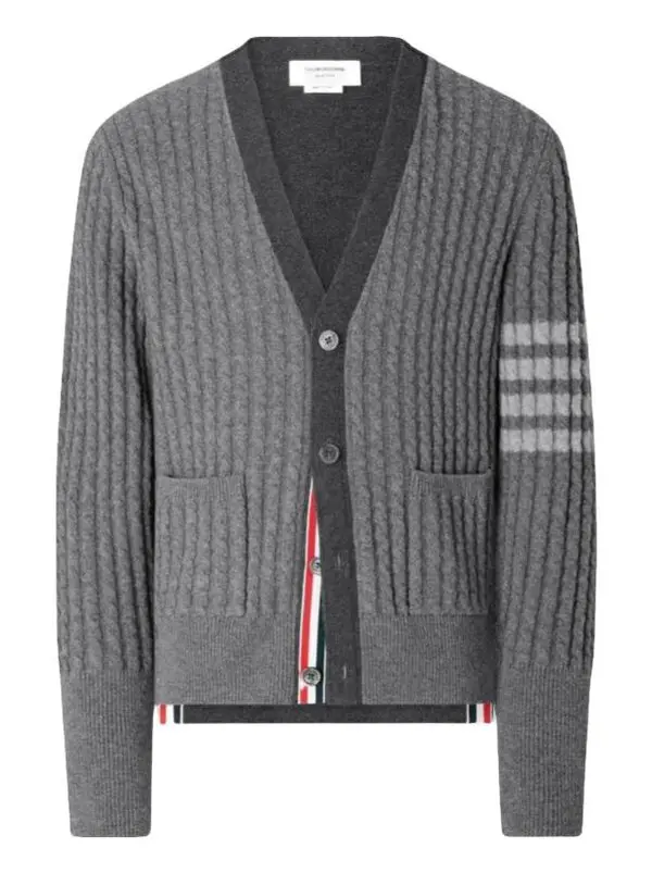 Thom Browne Baby Cable Stitch 4-bar Cardigan - Grey