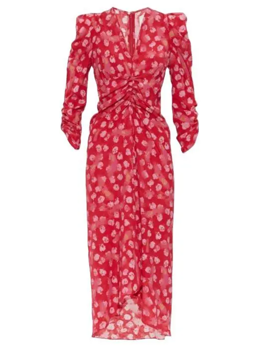 Isabel Marant Étoile V-neck Printed Short-sleeve Dress - Red