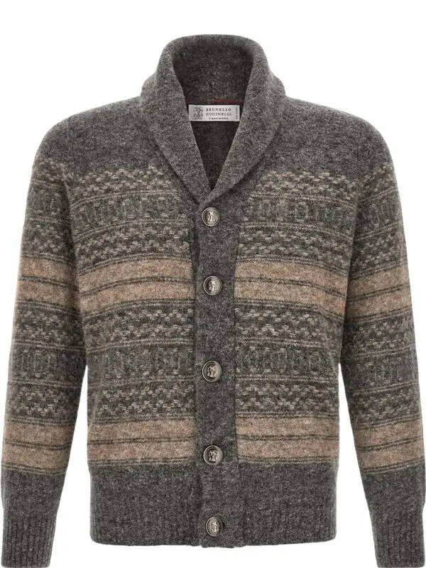 Brunello Cucinelli Nordic Jacquard Shawl Cardigan - No