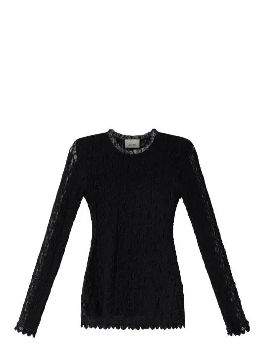 Isabel Marant Étoile Brany Crochet Lace Trim Top - Black