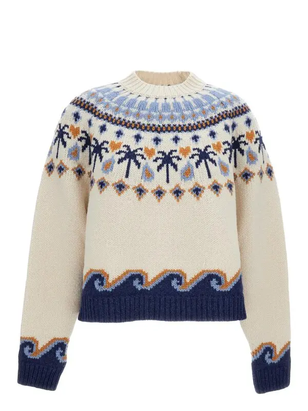 Alanui Long Sleeve Sweater With Patterned Design - No