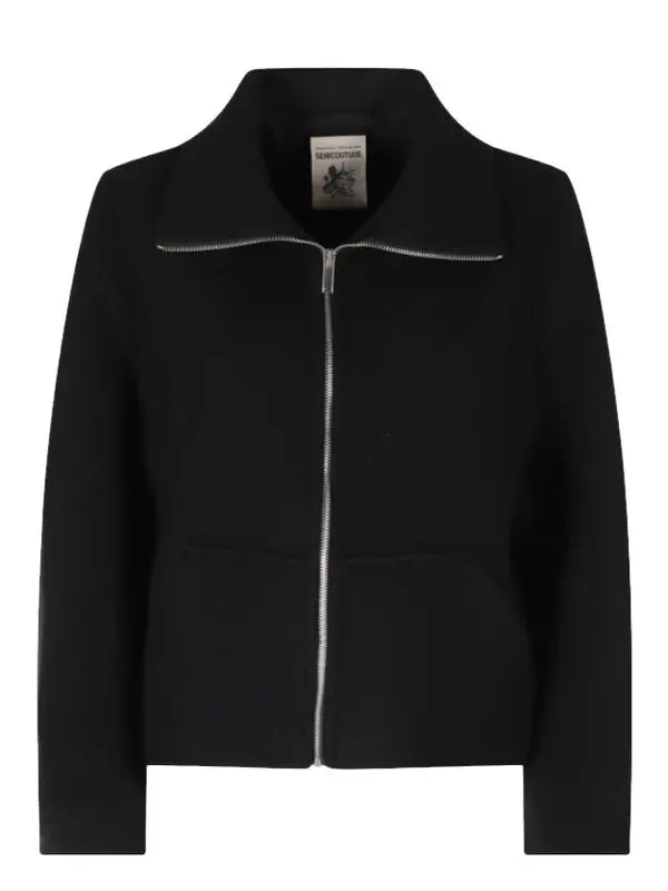 SEMICOUTURE Long-sleeve Zip-up Jacket - Black