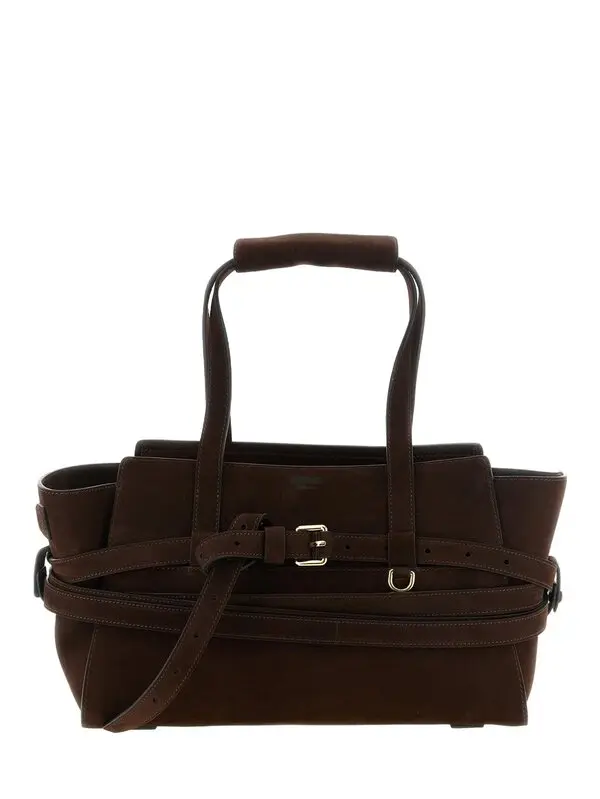 Moschino Belted Tote Bag - Brown