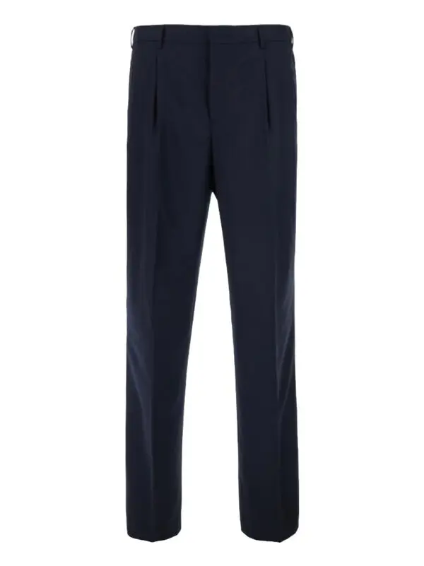 PT TORINO Tailored Trousers With Belt Loops And Contrast Stitching - Blue
