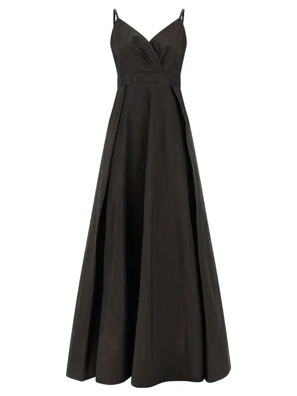 Pinko Maxi Dress With Spaghetti Straps And Bodice Detail - Brown