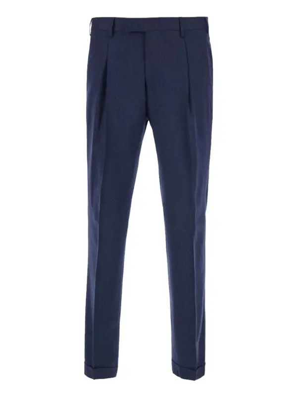 PT TORINO Virgin Wool Blend Straight-leg Trousers - Blue