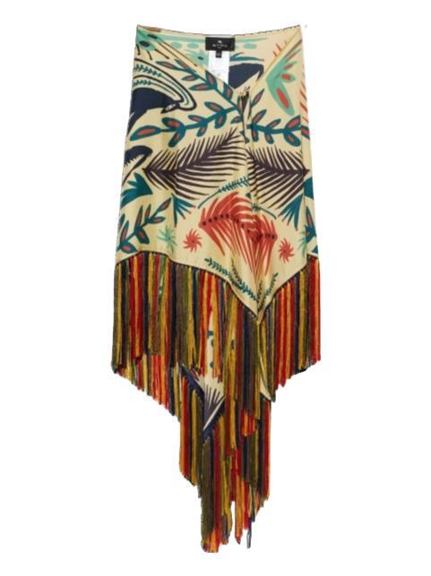 Etro Silk Cover-up Pareo With Placed Print And Fringe - Multiple Colors