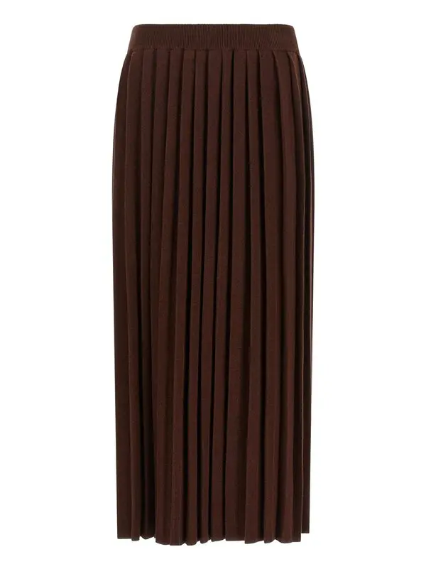 Fabiana Filippi Pleated Knitted Skirt - Brown