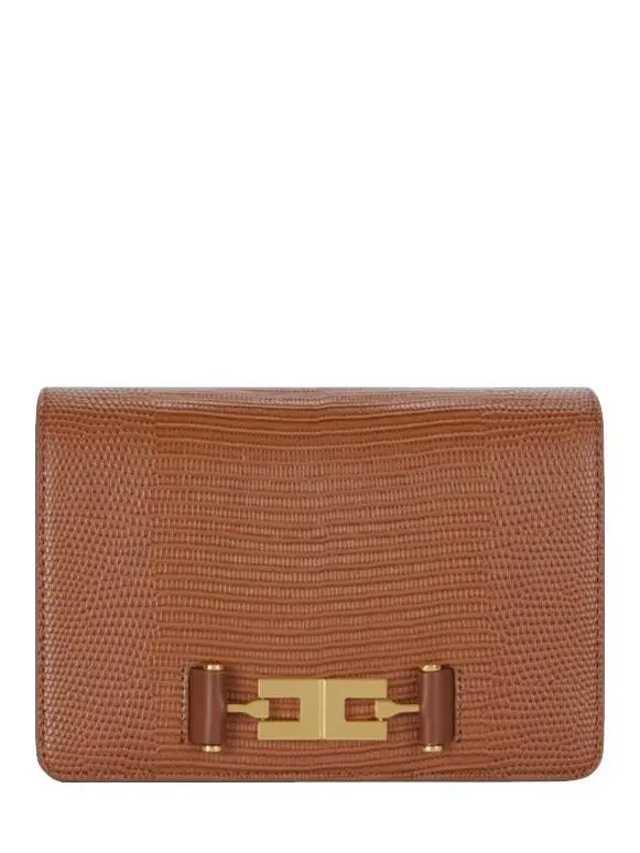 Elisabetta Franchi Chain-linked Crossbody Bag - Cigar