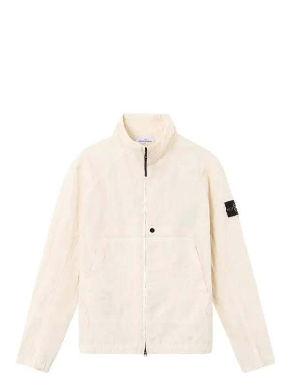 Stone Island Stand Collar Jacket With Anti-drop Finish - Ivory