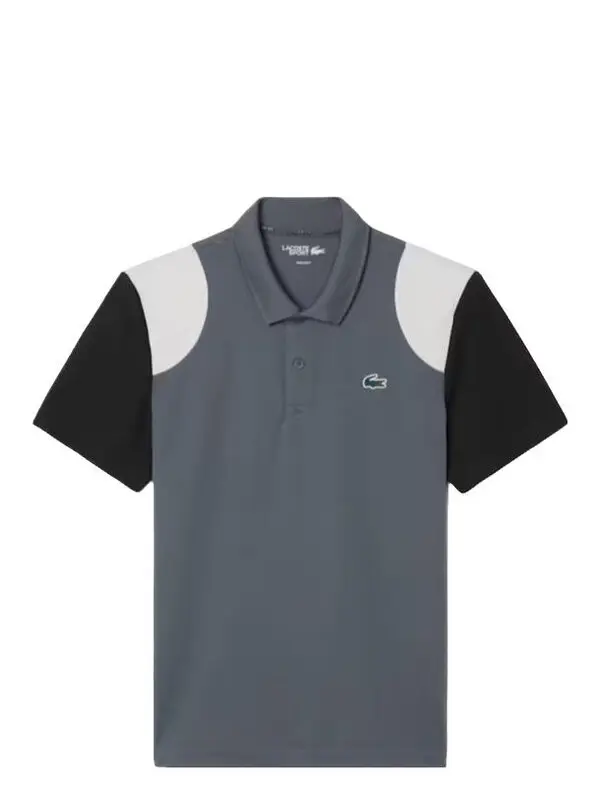 Lacoste Ultra Dry Colour-block Sport Polo Shirt - Gray/black