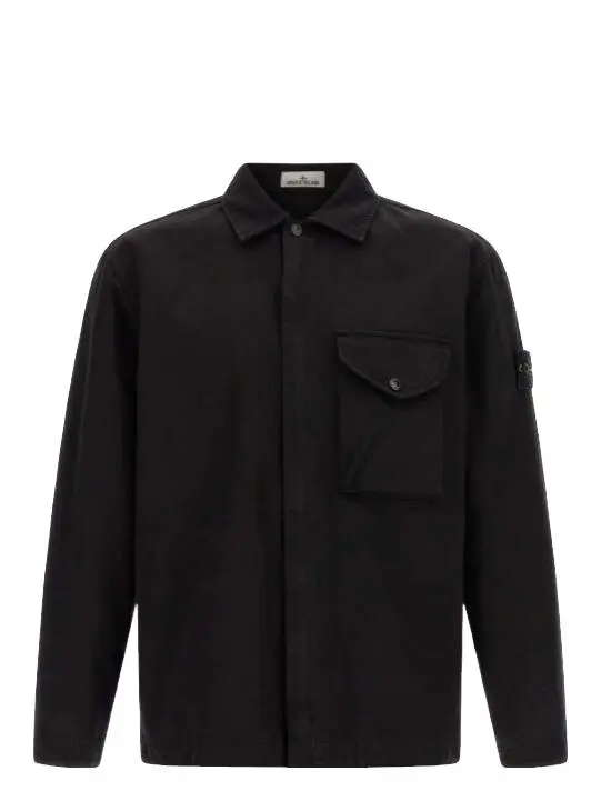 Stone Island Badge Logo' Overshirt - Black