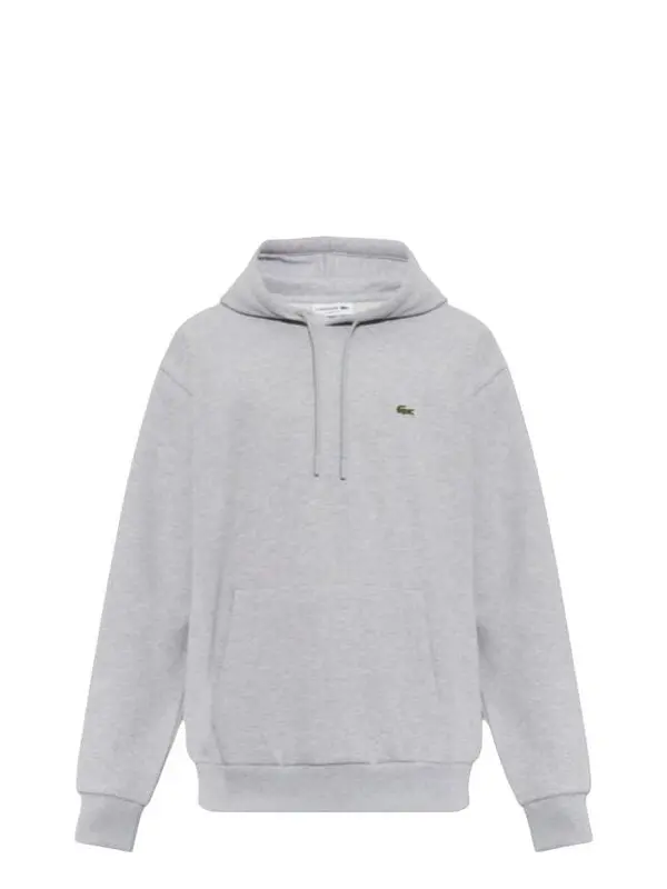 Lacoste Long-sleeve Hooded Sweatshirt With Drawstring And Pockets - Grey