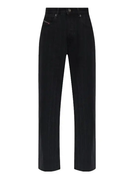 DIESEL® Belt-loop Jeans With Vertical Stripes - Black