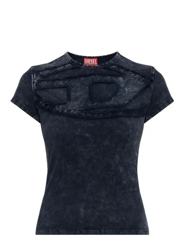 DIESEL® T-mely-cup Textured T-shirt - Navy