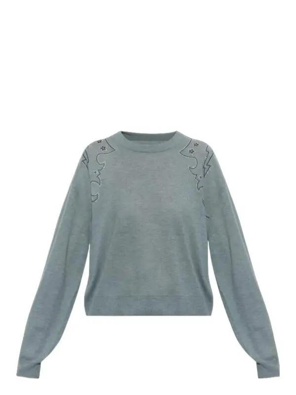 Zadig&Voltaire Swapy Cashmere Jumper With Patterned Embellishments - Blue