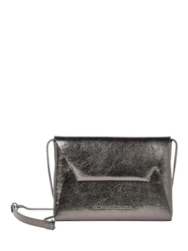 Brunello Cucinelli Metallic Flap Clutch Bag - Silver