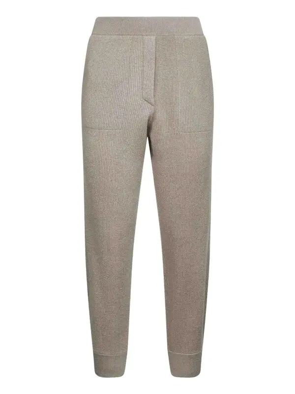 Brunello Cucinelli Ribbed Tapered Leg Trousers - Beige