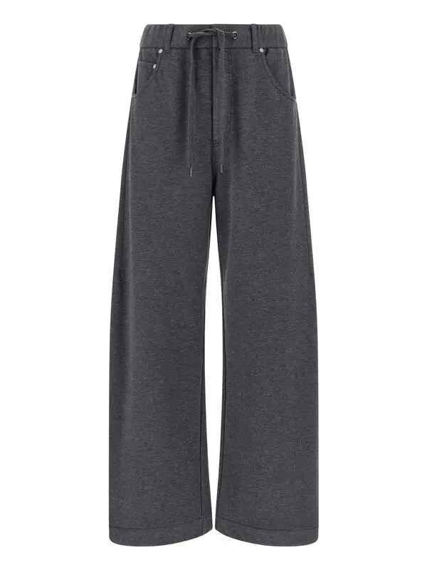 Brunello Cucinelli Cotton Drawstring Track Pants - Grey